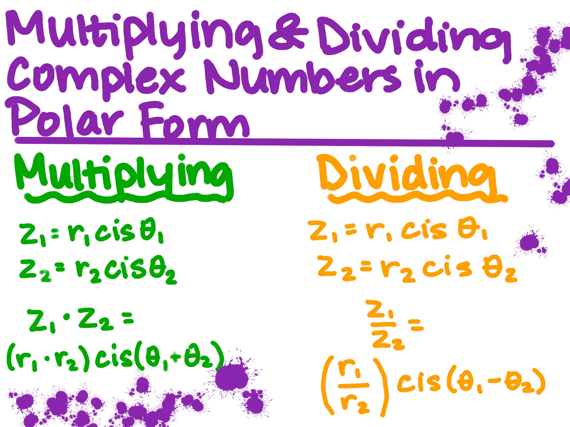 Multiplying And Dividing Complex Numbers In Polar Form Expii
