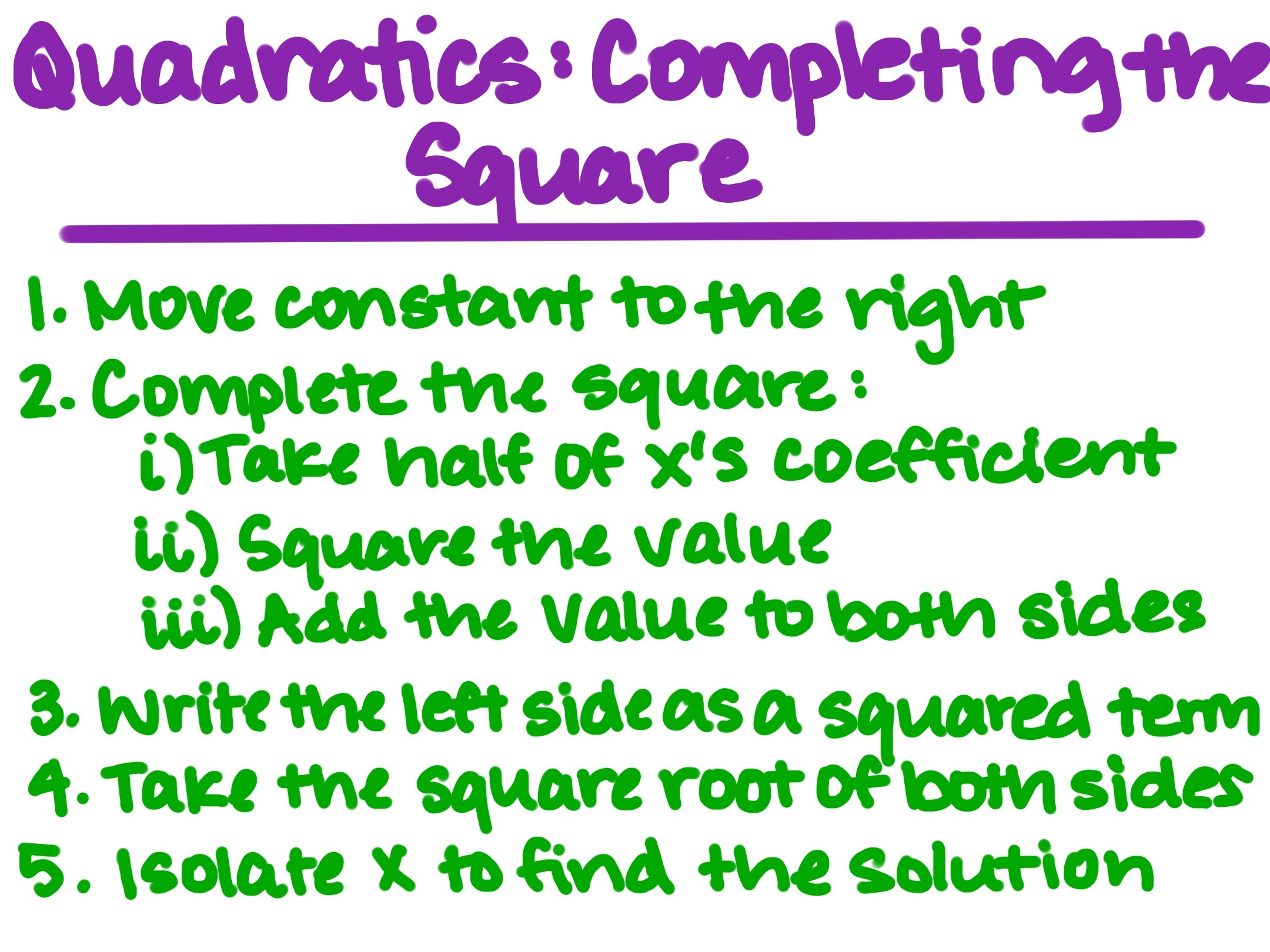 Completing the Square for Quadratics - Expii