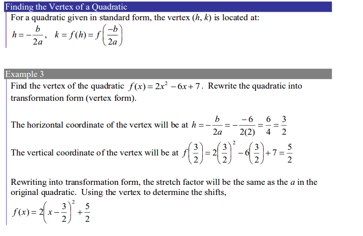 Converting Between Different Forms of a Quadratic - Expii